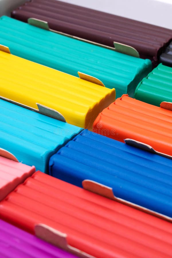 Multi-colored Plasticine in a Box Close-up, Background Stock Image ...
