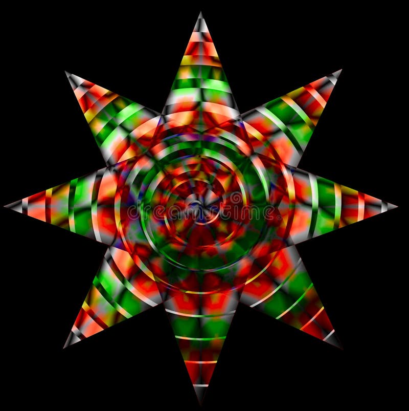 An Octagonal Star on a Black Background, Similar To a Token.round ...