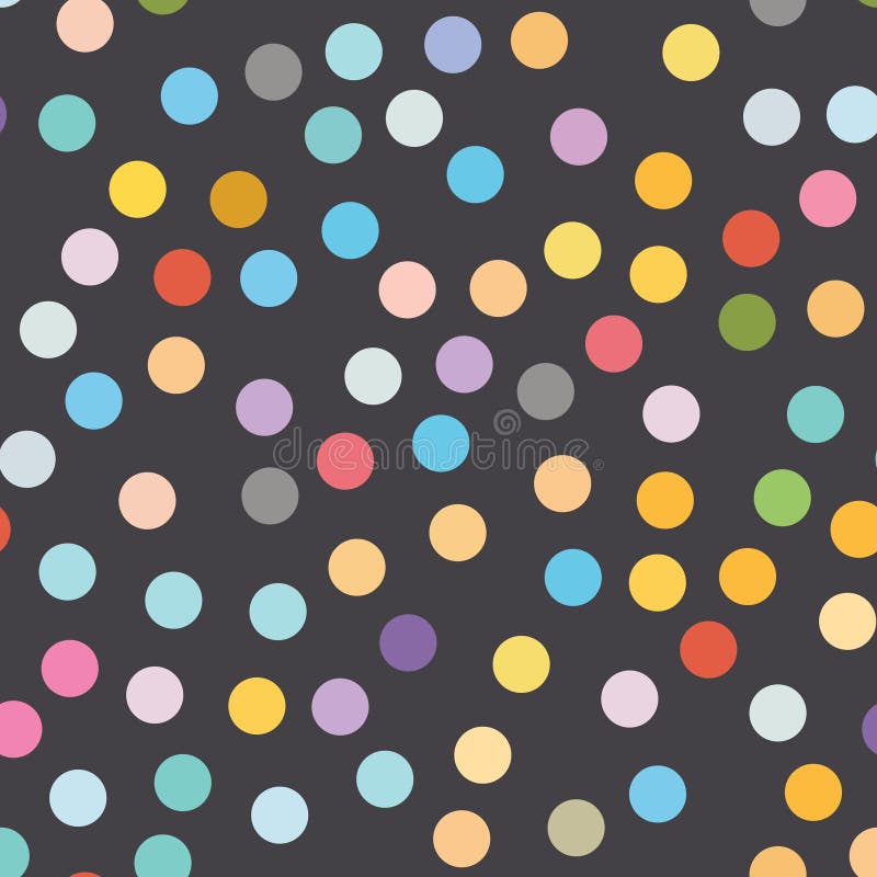 Multi Colored Polka Dot Seamless Pattern on Black Background Stock ...