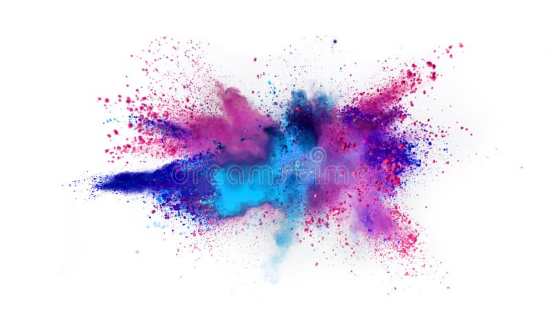 Multi Colored Powder Explosion Isolated on White Stock Photo - Image of ...