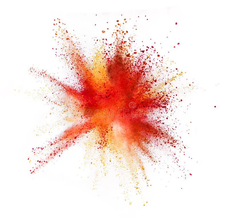 Multi Colored Powder Explosion Isolated on White Stock Photo - Image of ...