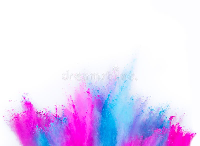 Multi Colored Powder Explosion Isolated on White Stock Image - Image of ...