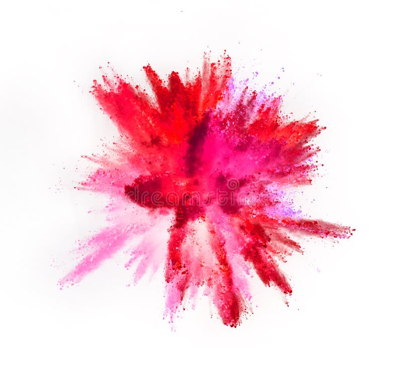 Multi Colored Powder Explosion Isolated on White Stock Image - Image of ...