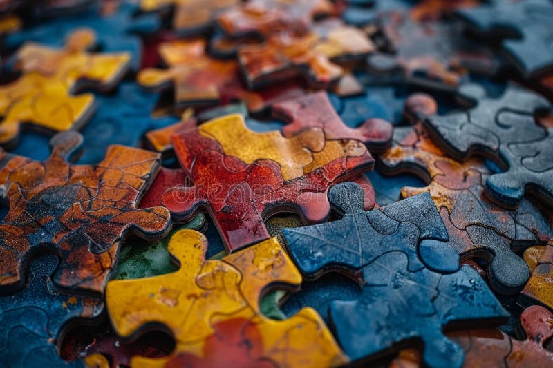 A Multi-colored Puzzle. Autism Recognition Day Stock Photo - Image of ...