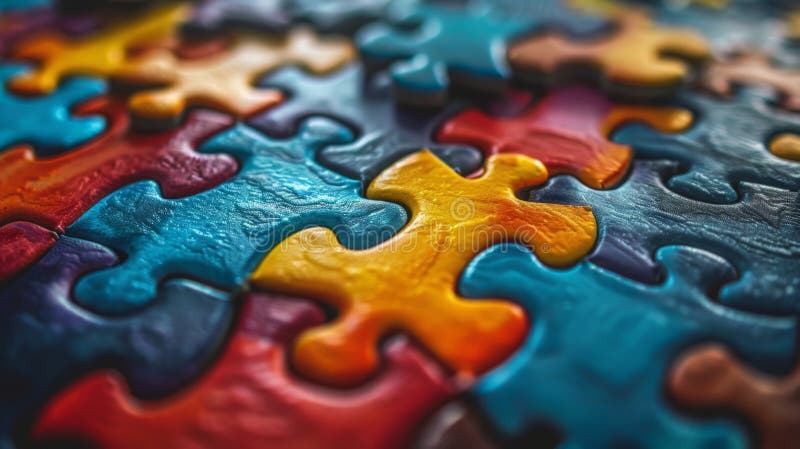 A Multi-colored Puzzle. Autism Recognition Day Stock Photo - Image of ...