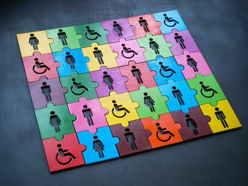 Multi-colored Puzzle with Figures As a Symbol of Diversity and ...