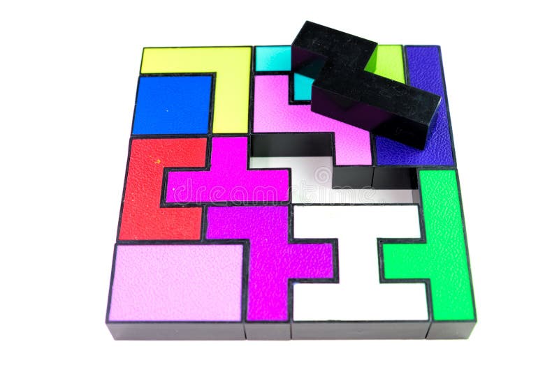 Multi-colored Puzzle Made Of Plastic Blocks, That`s Missing One Piece ... Multi-colored Puzzle Made Of Plastic Blocks, That`s Missing One Piece ...