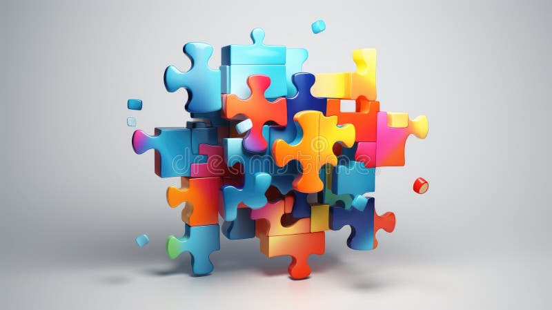 Multi Colored Puzzle Pieces Stock Illustration - Illustration of ...