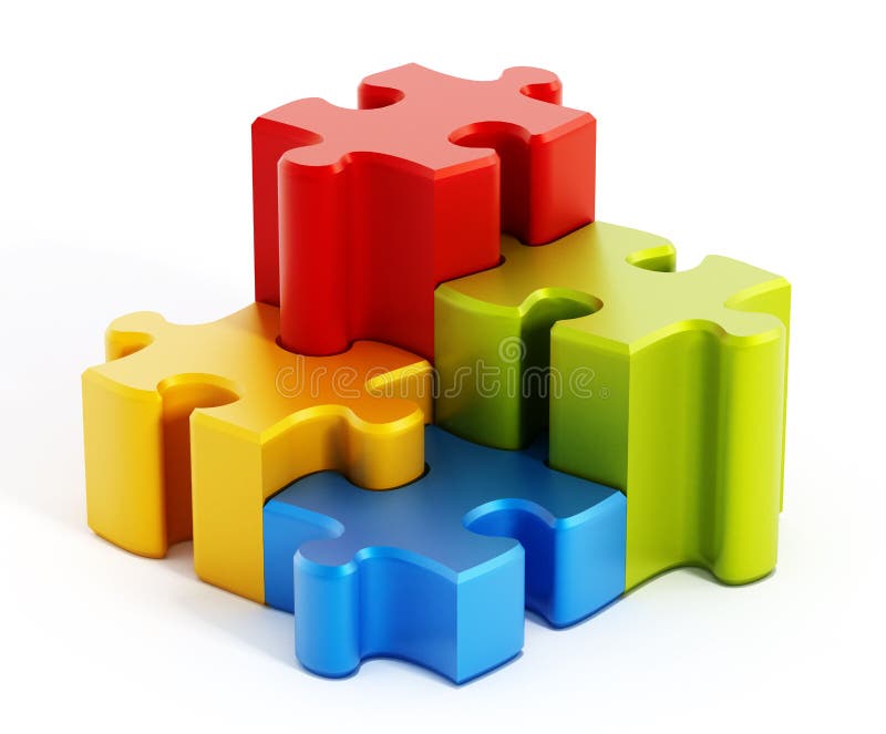 Multi Colored Puzzle Pieces Stock Illustration - Illustration of idea ...