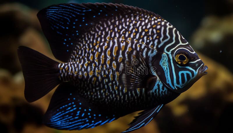 Multi Colored Rabbit Fish Swimming in Coral Reef Beauty Generated by AI ...