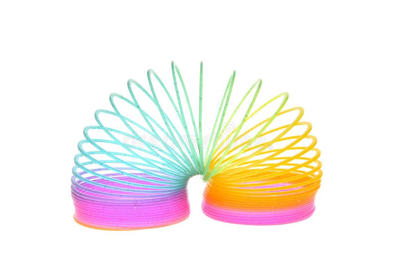 Multi-Colored Rainbow Spring Toy Isolated Editorial Stock Image - Image ...