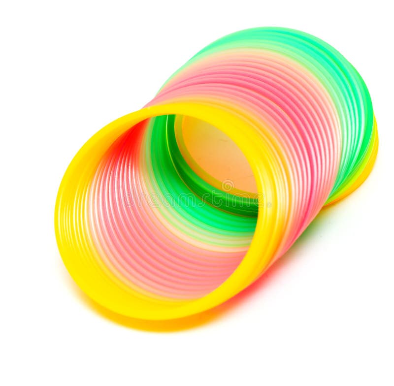 Rainbow Spring Steel Pile on White Background. Stock Image - Image of ...