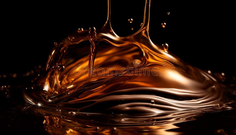 Multi Colored Raindrop Falling, Creating Abstract Wave Pattern ...