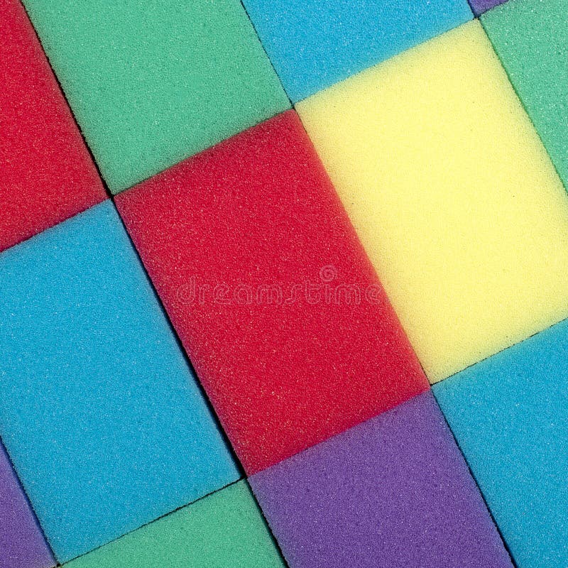 Multi-colored Rectangular Sponges for Washing Dishes Stock Photo ...