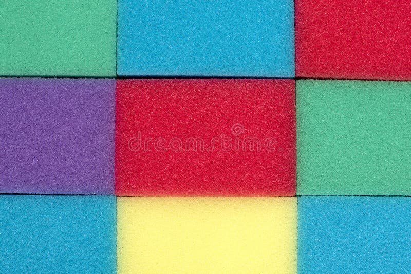Multi-colored Rectangular Sponges for Washing Dishes Stock Image ...