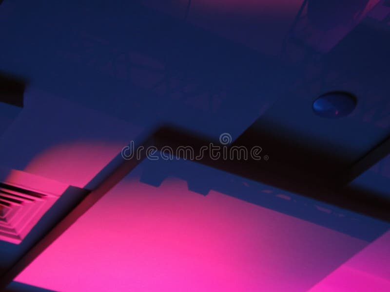Multi-colored Reflections of Stage Lighting on the Ceiling of the Hall ...