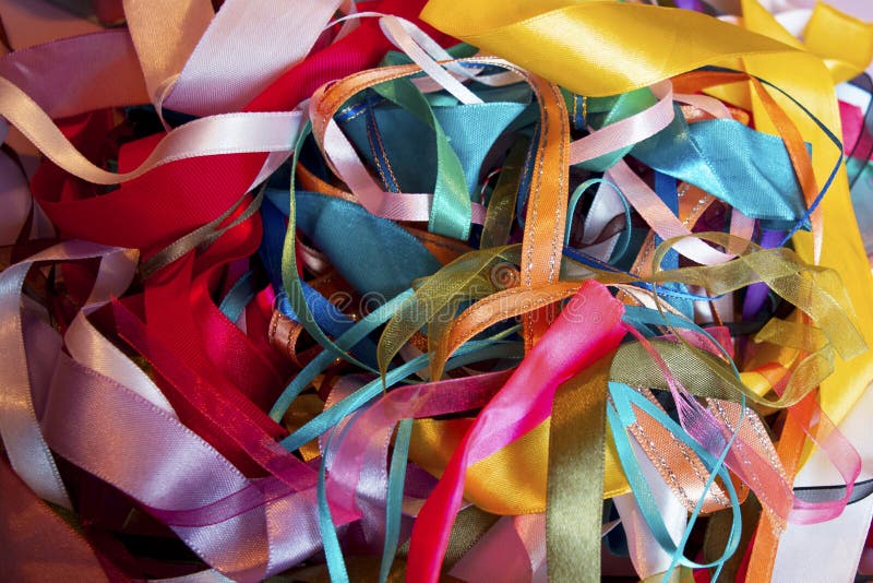 Mixed ribbons stock photo. Image of nylon, closeup, ribbons - 12508348
