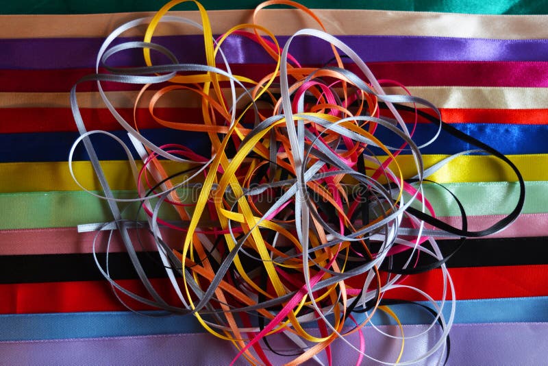 Multi colored ribbons stock image. Image of colors, black - 83770477
