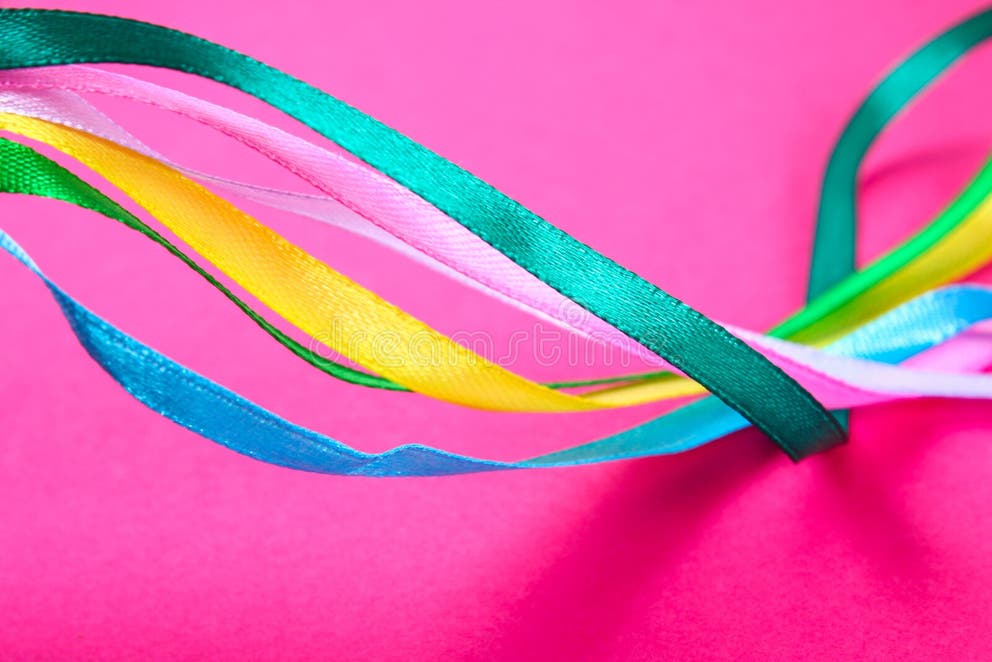 Multi-colored Ribbons for Sewing and Needlework from Fabric Stock Image ...