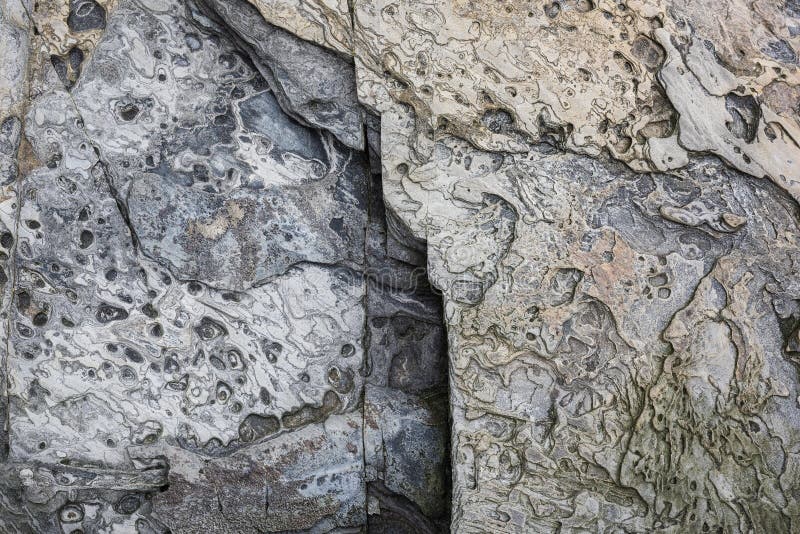 Colored Beach Rock with Erosion Patterns Stock Photo - Image of ...