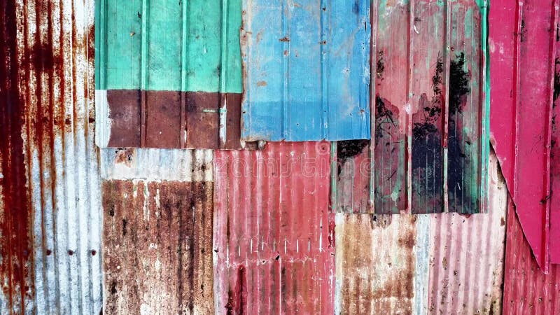 Multi-colored Roof Covered with Different Old Rusty Materials of ...