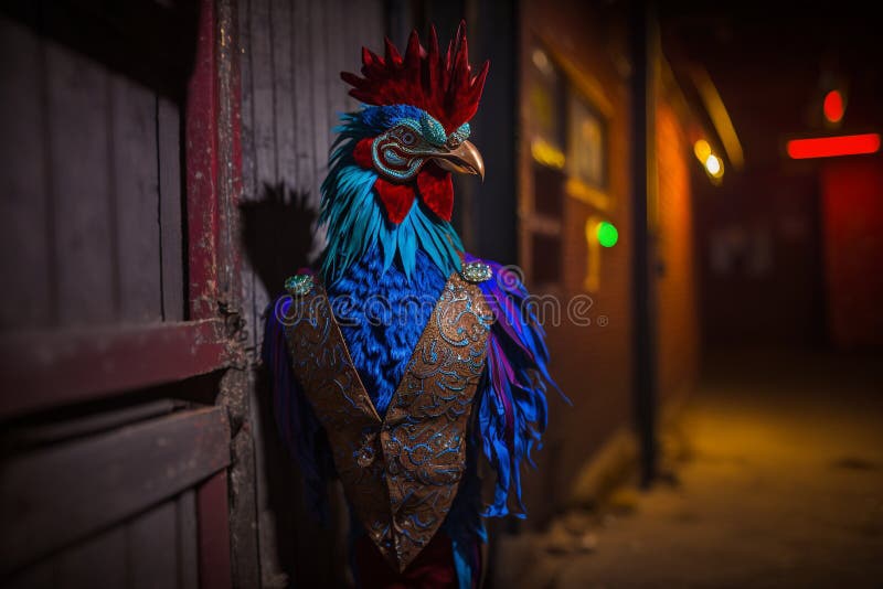 Multi-colored Rooster in a Beautiful Business Suit. AI Generated Stock ...