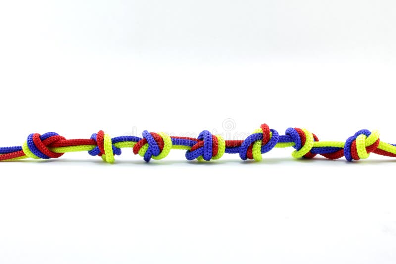 Multi-colored Rope and Knotted Rope Stock Photo - Image of marine ...