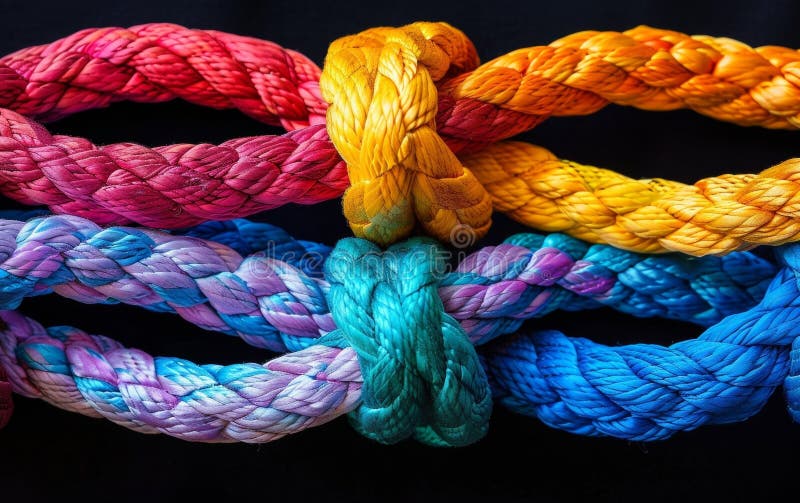 Multi-colored Rope Symbolizing Team Cohesion, General and Related ...