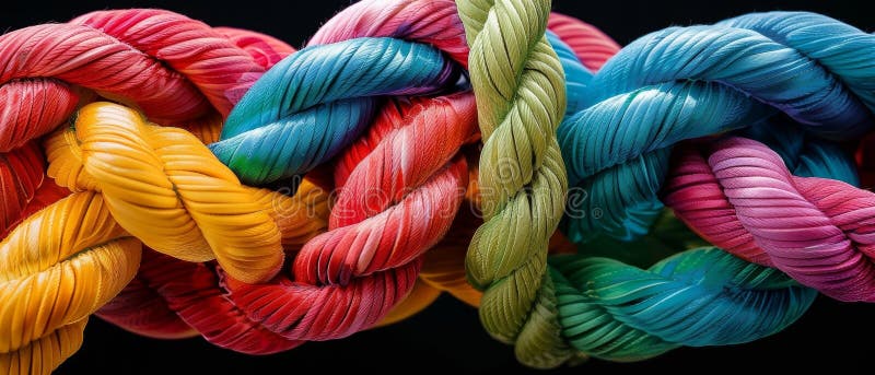 Multi-colored Rope Symbolizing Team Cohesion, General and Related ...