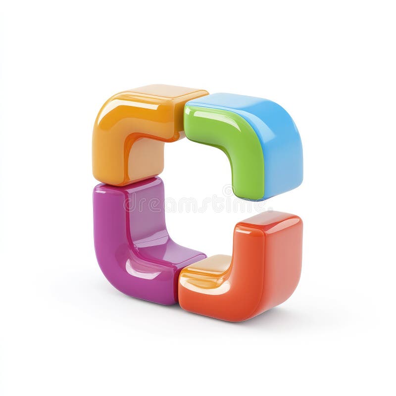 Colorful 3D Abstract Square Shape, Modern Design Element Stock ...
