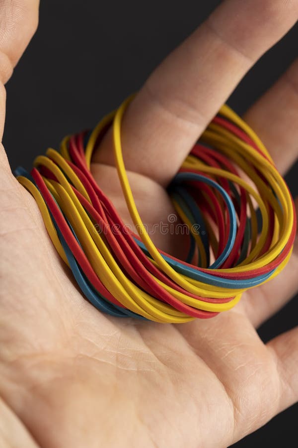 Multi-colored Rubber Bands for Office or Money, Empty Scattered Thin ...