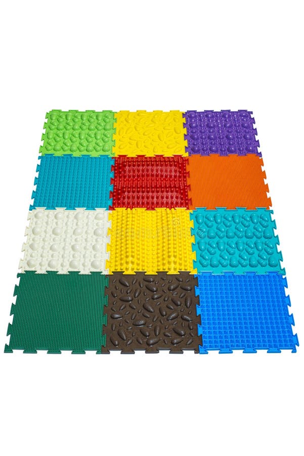 Multi-colored Rubber Mat on White Background, Insulated Stock Photo ...