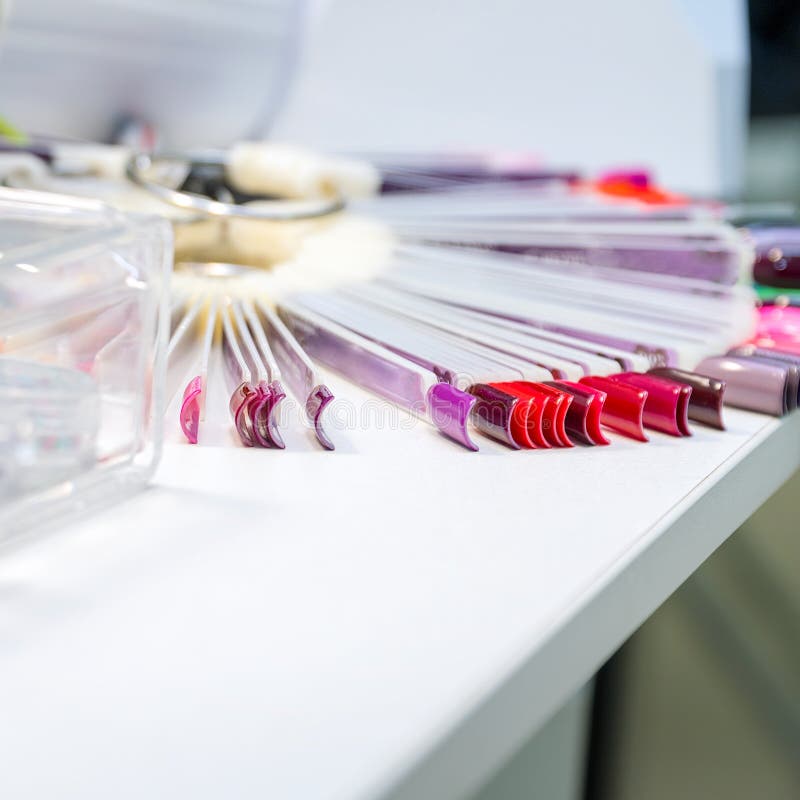 Multi-colored Samples of Nail Tips for Nail Design on Light Background ...