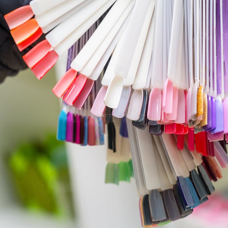 Multicolored Samples of Nail Tips for Nail Design Stock Photo - Image ...