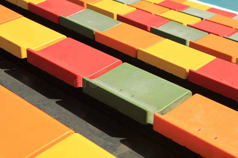 Multi colored seats stock photo. Image of seats, horizontal - 52614042