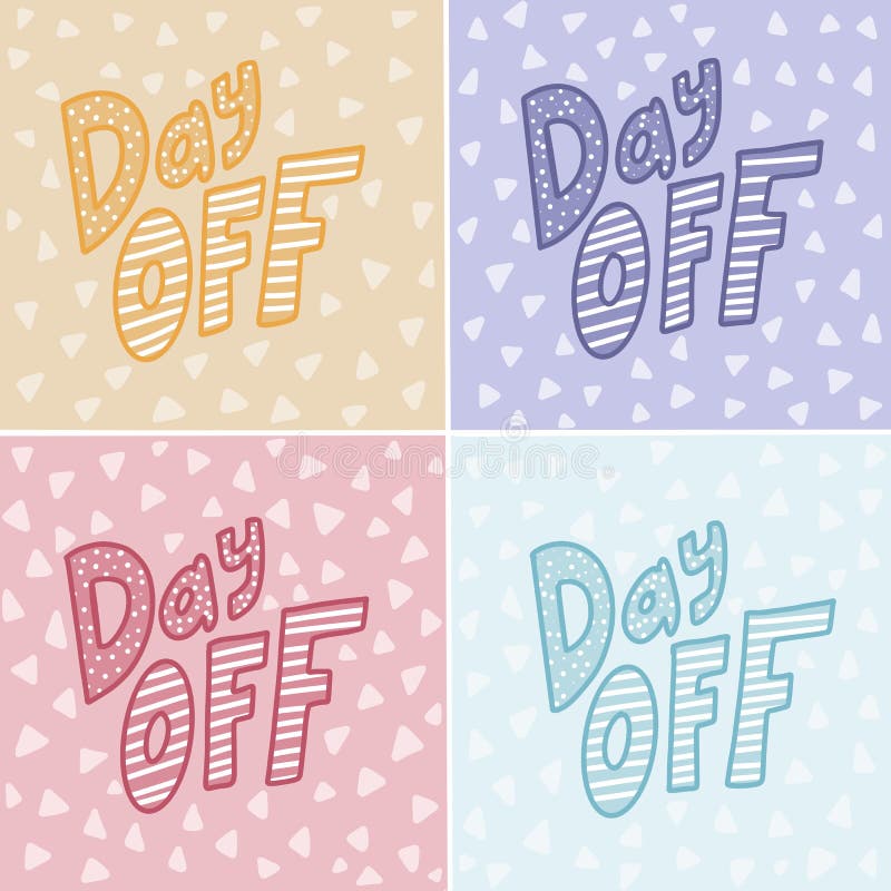 Multi-colored Selection of Day-off Posters Stock Illustration ...