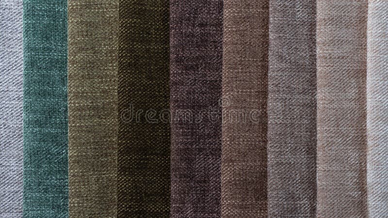 Multi Colored Set of Upholstery Fabric Samples for Selection ...