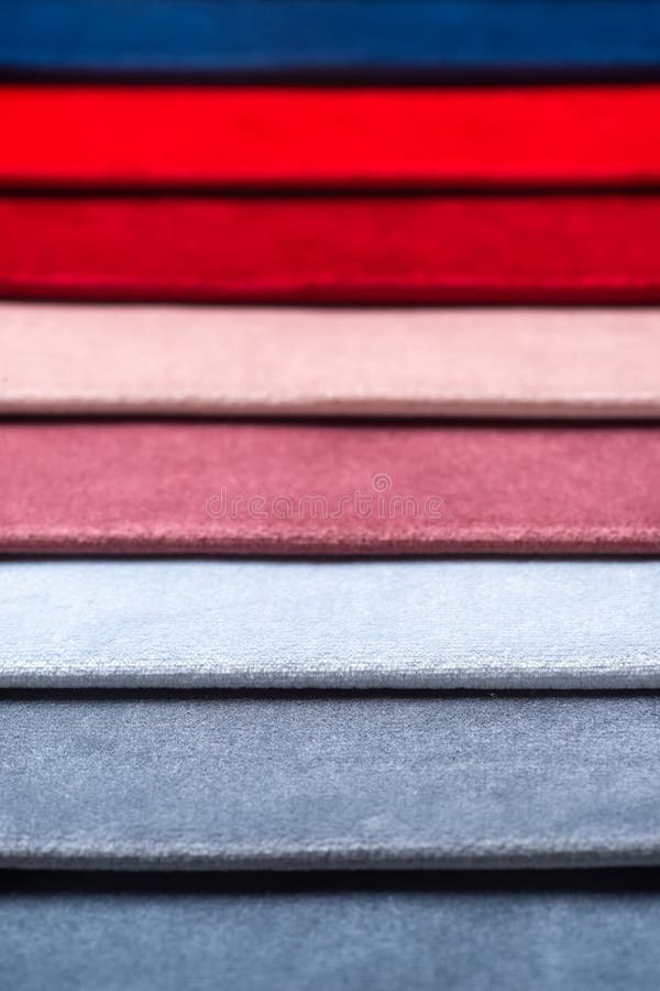 Multi Colored Set of Upholstery Fabric Samples for Selection ...