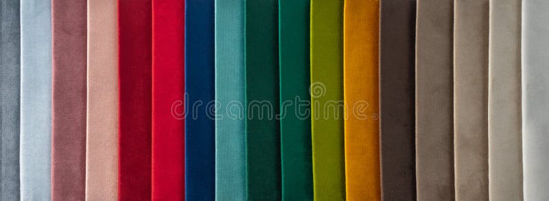 Multi Colored Set of Upholstery Fabric Samples for Selection ...