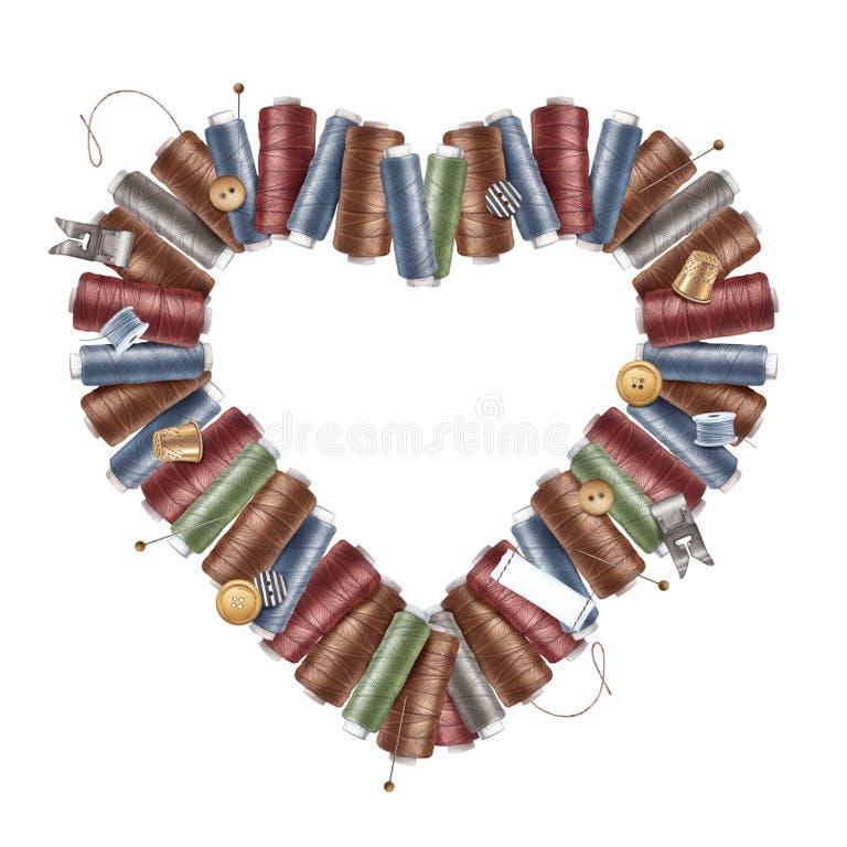 Multi-colored Sewing Threads with Accessories for Sewing. Needles, Pins ...