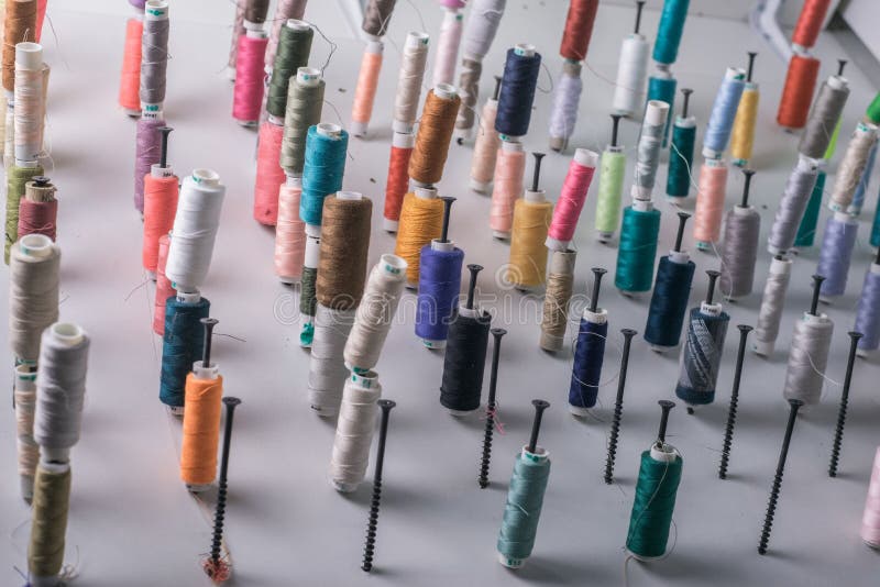Multi-colored Sewing Threads, in Large Quantities, in the Sewing ...