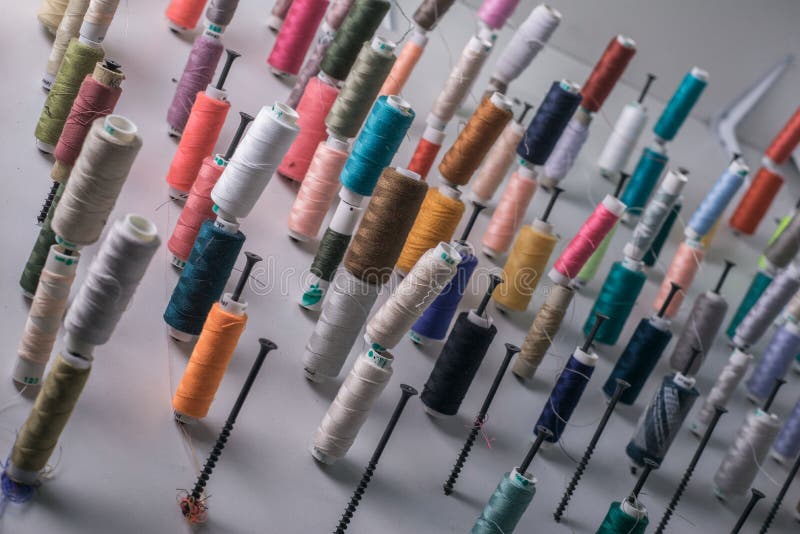 Multi-colored Sewing Threads, in Large Quantities, in the Sewing ...