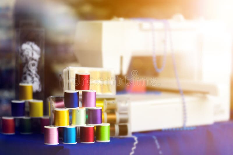 Multi-colored Sewing Threads Stock Image - Image of embroidery, fiber ...