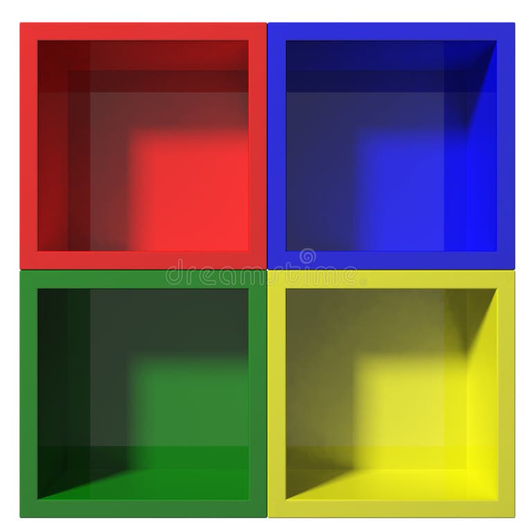 Multi colored shelves stock illustration. Illustration of installation ...