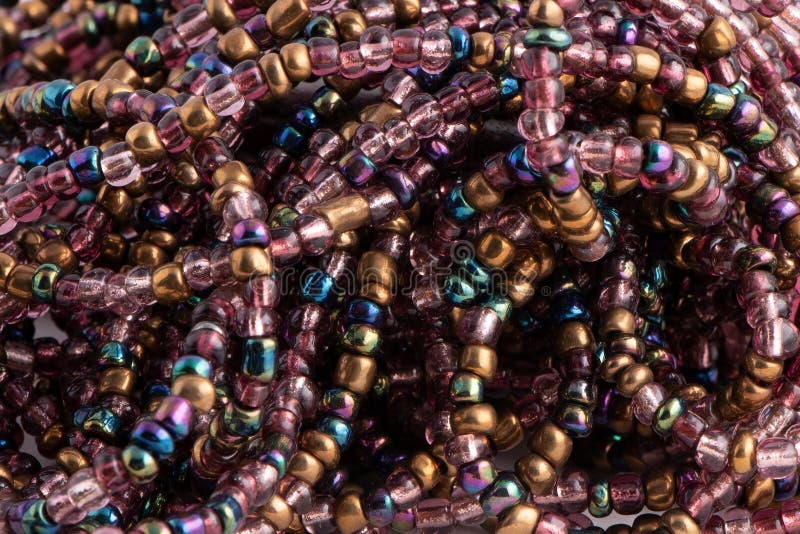 Gorgeous Multi Tone Shiny Seed Beads Necklace in Pile Stock Image ...