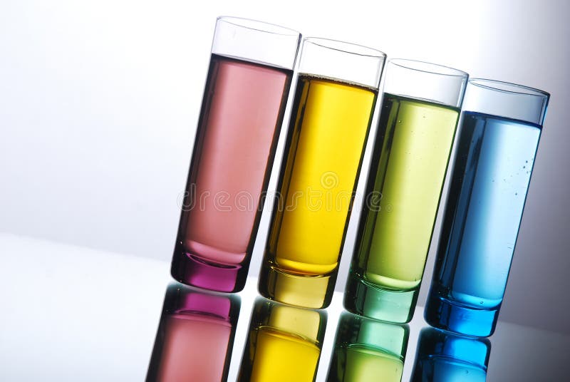 Multi-colored shot glasses stock photo. Image of green - 9191344