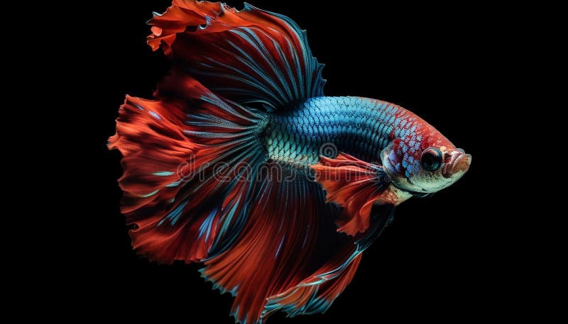 Multi Colored Siamese Fighting Fish Swim with Elegance Generated by AI ...