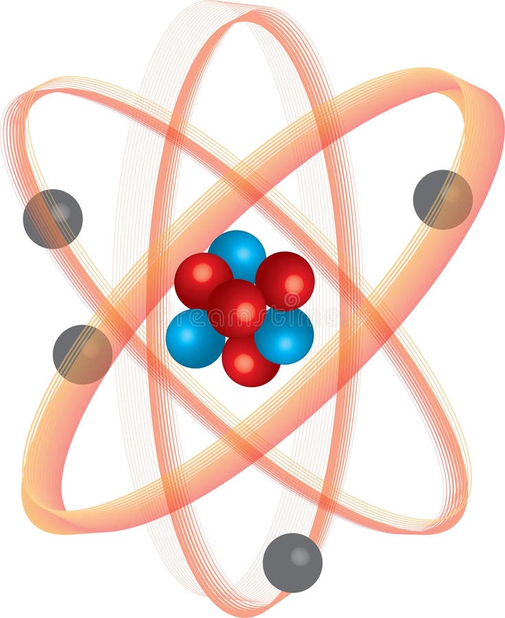 Multi-colored Sign of an Atom with Orbits Stock Vector - Illustration ...
