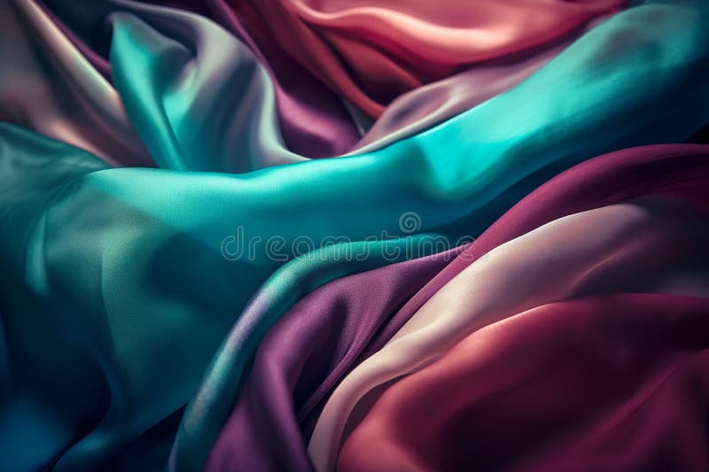 Multi-colored Silk Fabric Background, Full Frame,generative Ai Stock ...