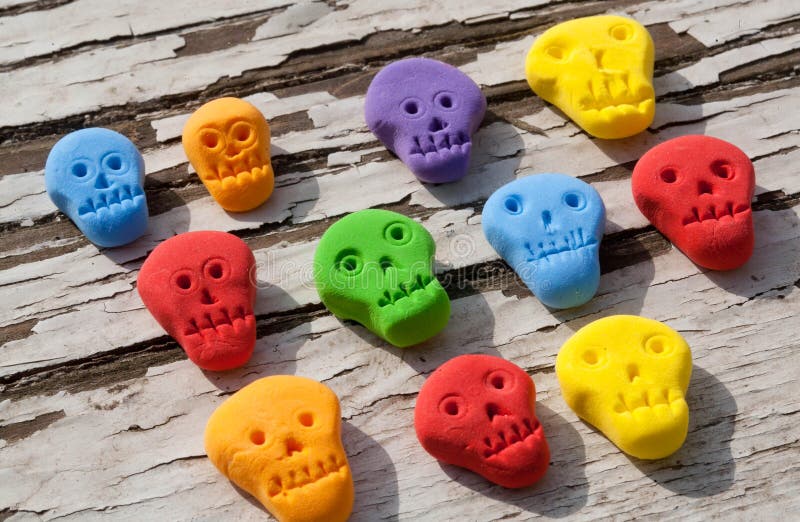 Multi-colored Skull, Hired from by Children S Hands Stock Photo - Image ...